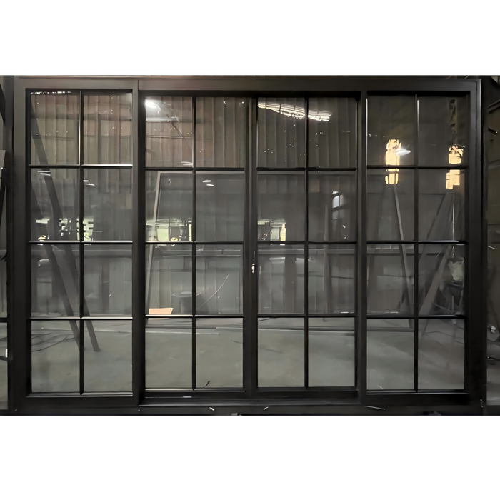 Steel French 8-Lite Middle Opening Square Sliding Patio Door
