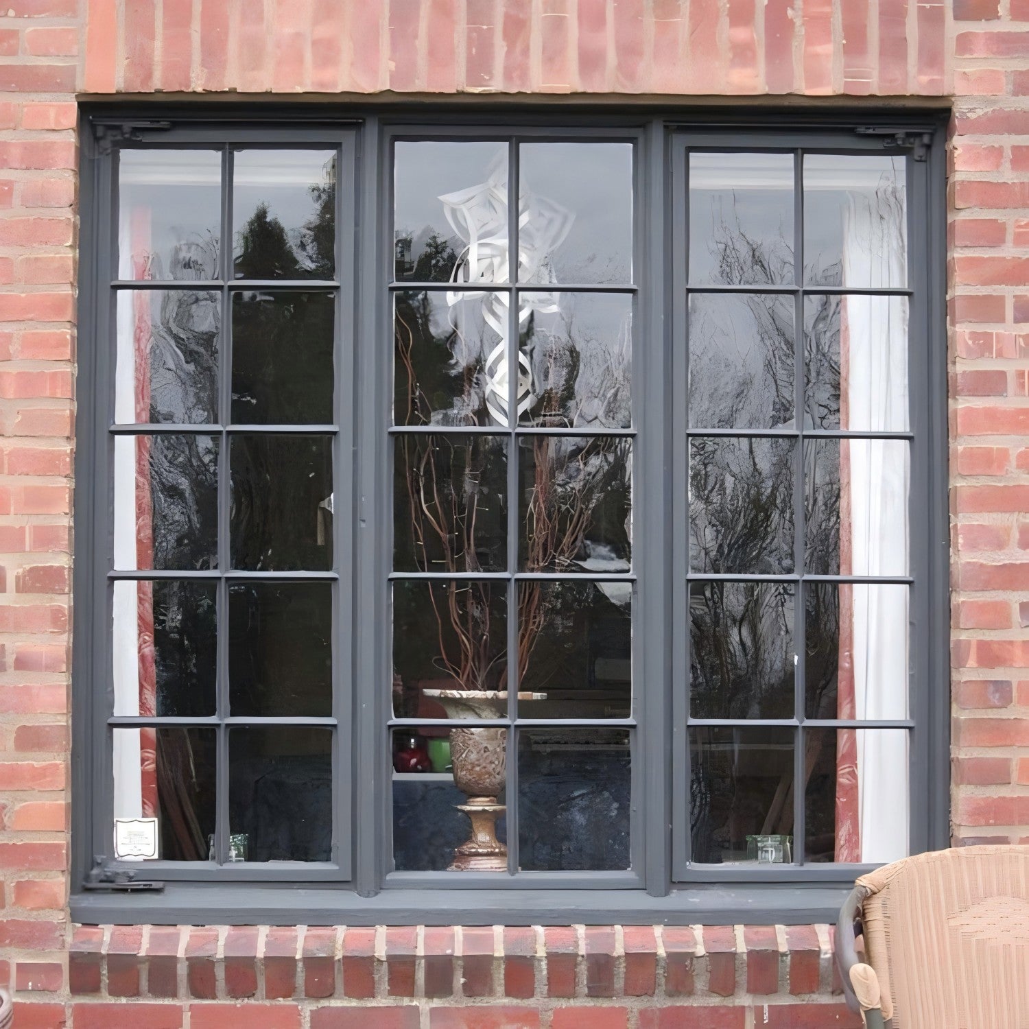 Steel French 10-Lite Window, 3 Panel